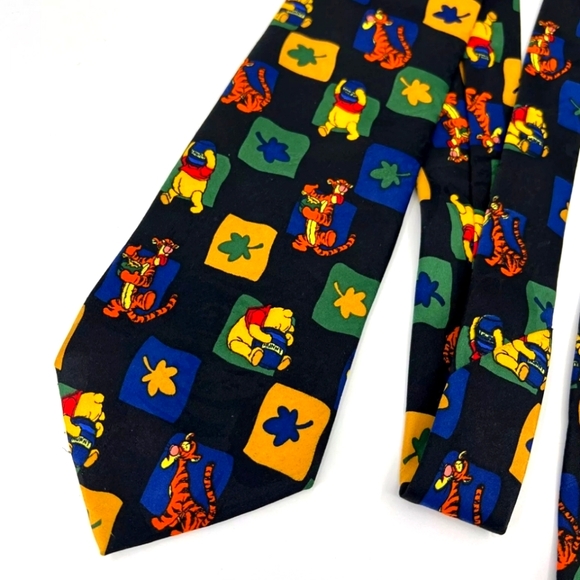 Disney | Accessories | Vintage Winnie The Pooh Necktie Mens Black Shirt ...